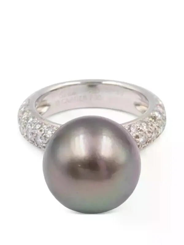 Cartier 2010s Diamond Pearl Ring - Silver