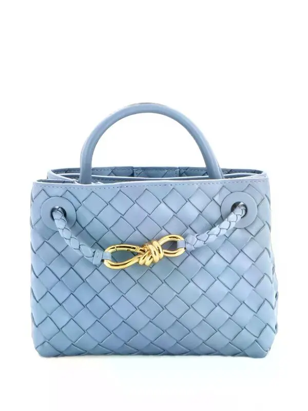Bottega Veneta Andiamo Top Handle Bag Intrecciato Nappa Small Satchel - Blue