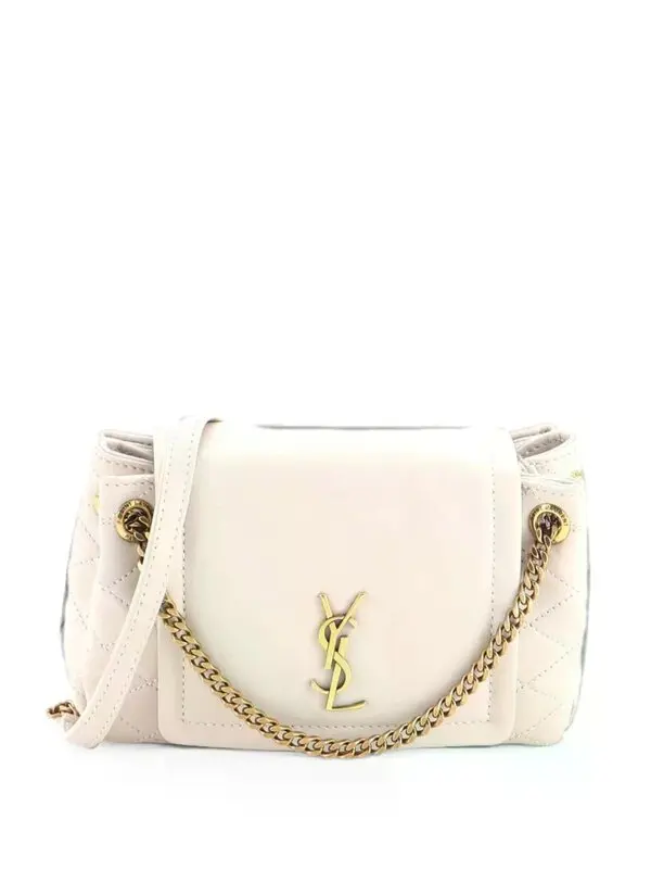 Saint Laurent Nolita Satchel Quilted Leather Mini Crossbody Bag - Neutrals
