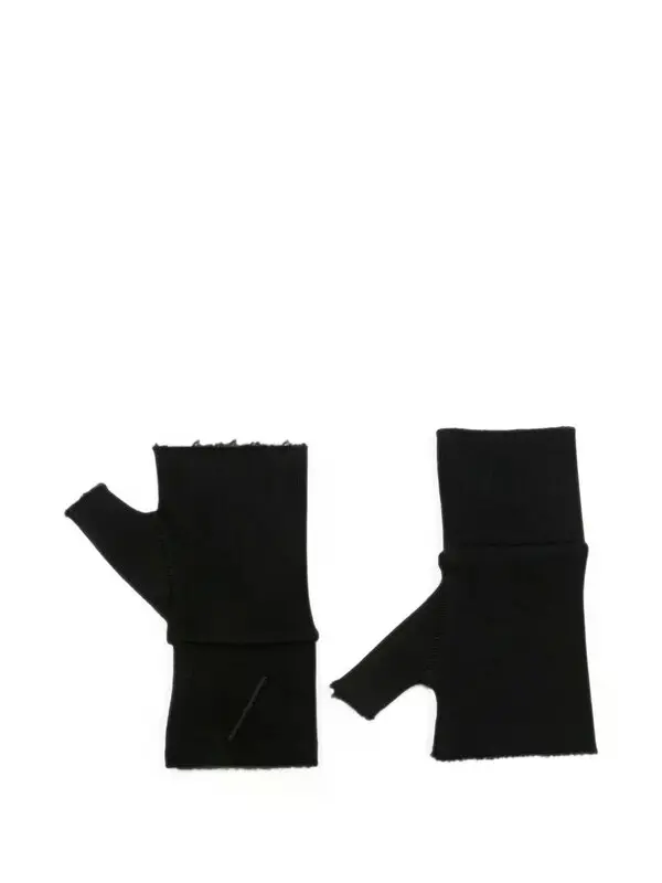 THOM KROM Raw-edge Fingerless Gloves - Black