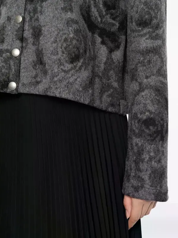 AGNES B. Rose-pattern Snap Cardigan