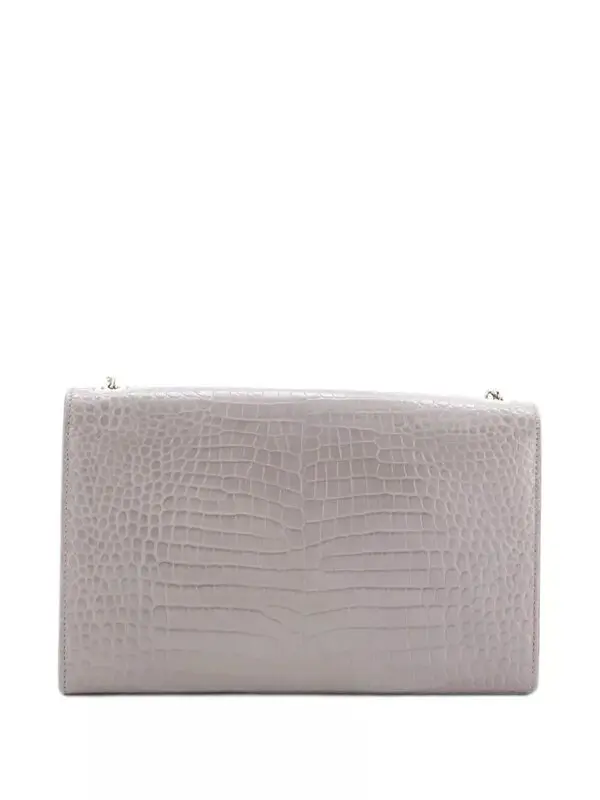 Saint Laurent Classic Monogram Tassel Crocodile Embossed Leather Medium Crossbody Bag