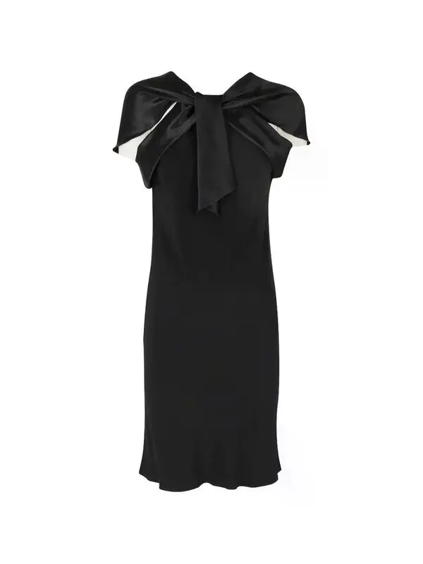 Alberta Ferretti Bow-detail Satin-finish Mini Dress
