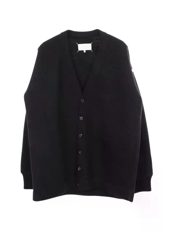 MAISON MARGIELA 2010s Four Stitches Wool Cardigan - Black