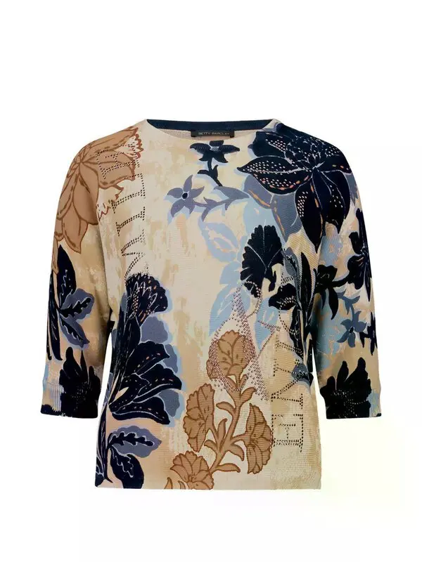 BETTY BARCLAY Floral-print T-shirt - Neutrals