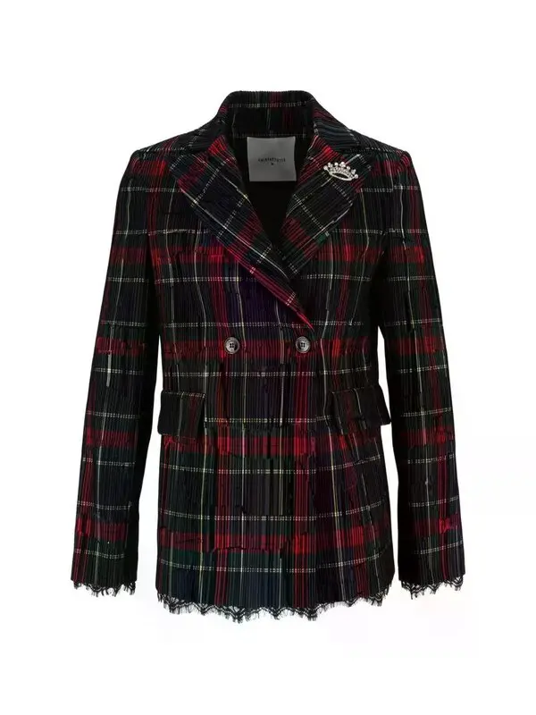 SHIRTAPORTER Tartan Lace-trim Blazer
