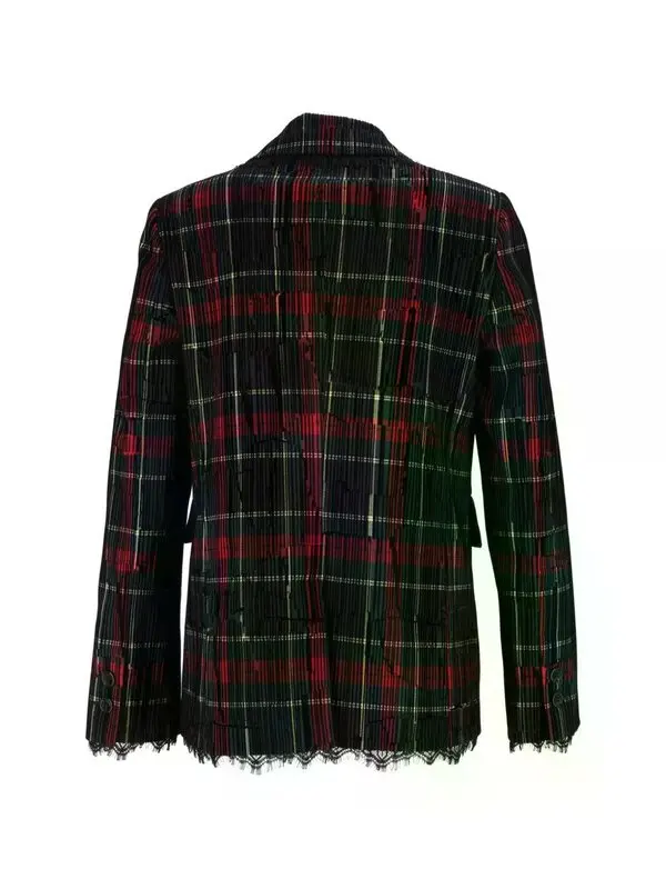 SHIRTAPORTER Tartan Lace-trim Blazer