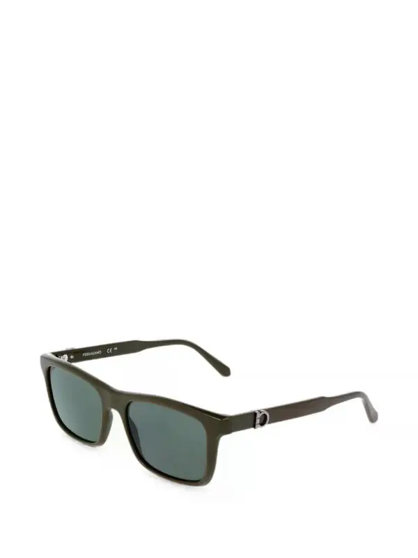 FERRAGAMO Gancini Rectangle-frame Sunglasses
