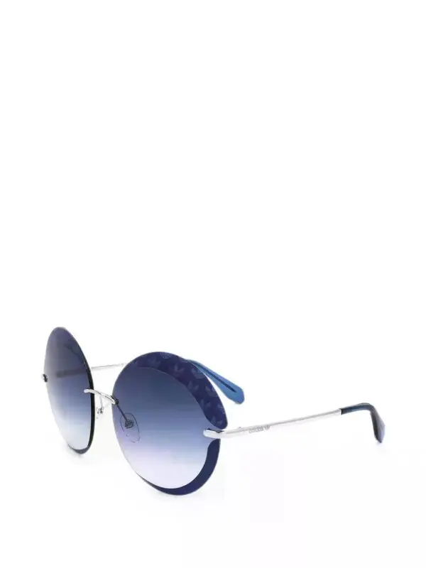 Adidas Logo-print Round-frame Sunglasses