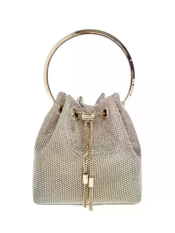 JIMMY CHOO Bon Bon Crystal-embellished Bucket Bag - Silver