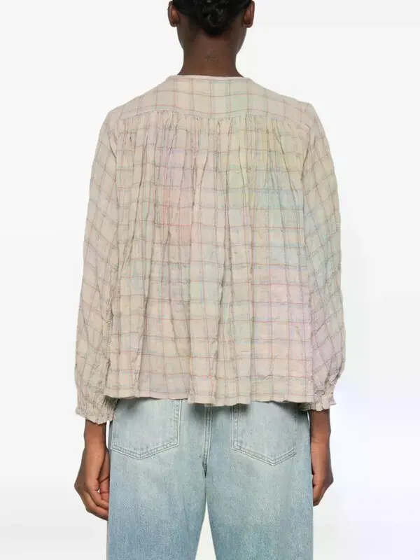 JCSOPHIE Paris Check-print Seersucker Blouse