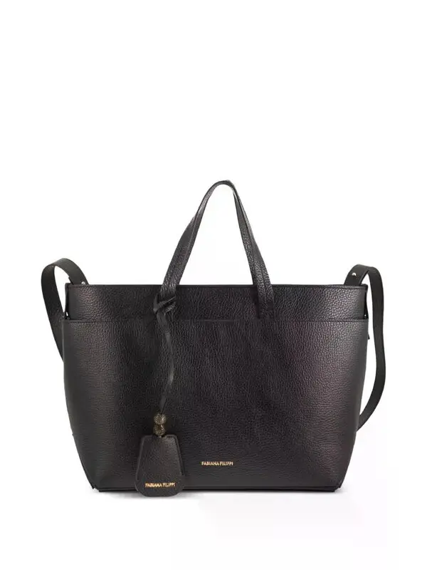 Fabiana Filippi Grained Leather Tote Bag - Black