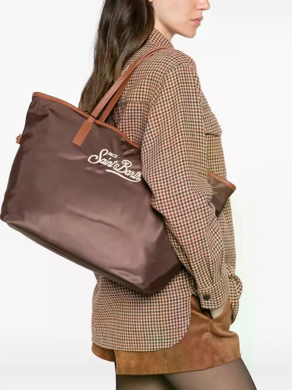 MC2 SAINT BARTH Logo-embroidered Tote Bag - Brown