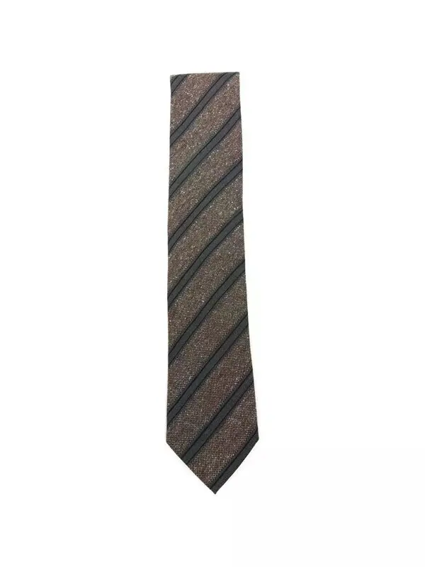Zegna Diagonal-stripe Flecked Tie
