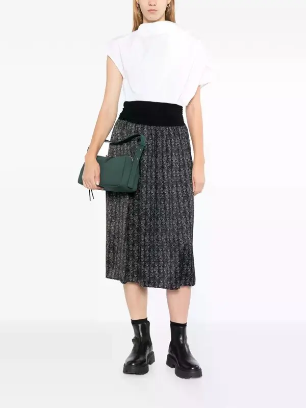 AGNES B. Geometric-print Flared Skirt