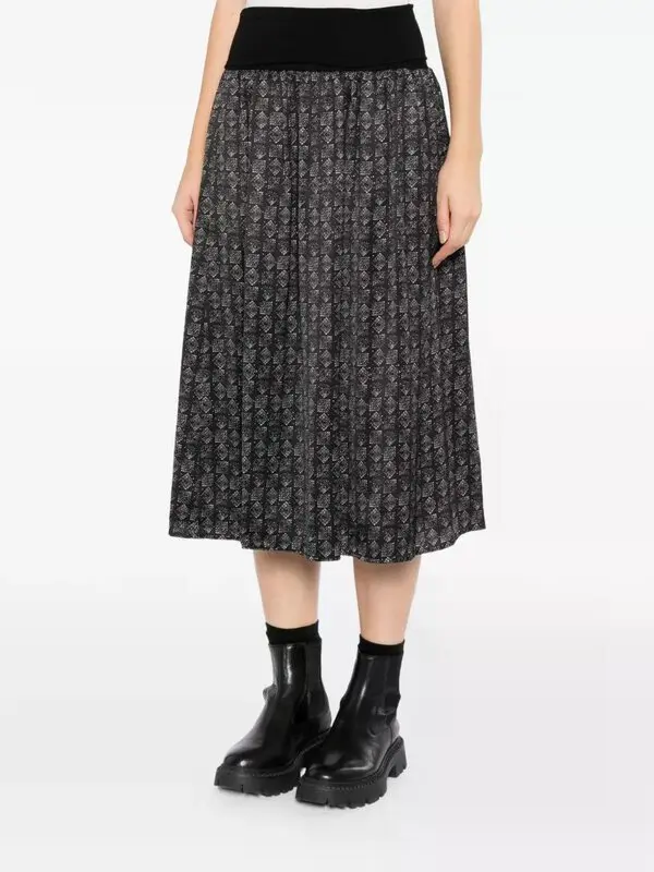 AGNES B. Geometric-print Flared Skirt