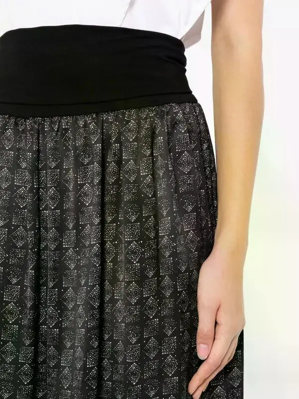 AGNES B. Geometric-print Flared Skirt
