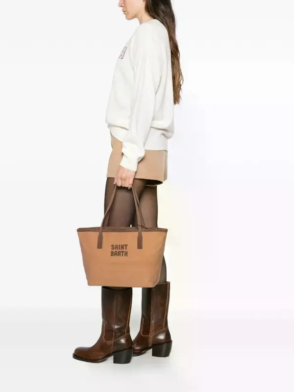 MC2 SAINT BARTH Logo-embroidered Canvas Tote Bag