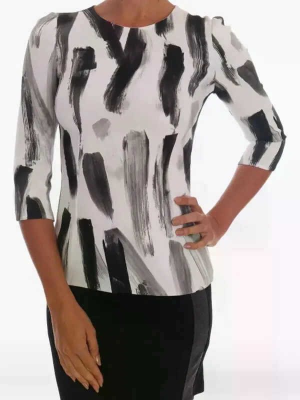 Dolce & Gabbana Abstract Brushstroke-print Blouse - Grey