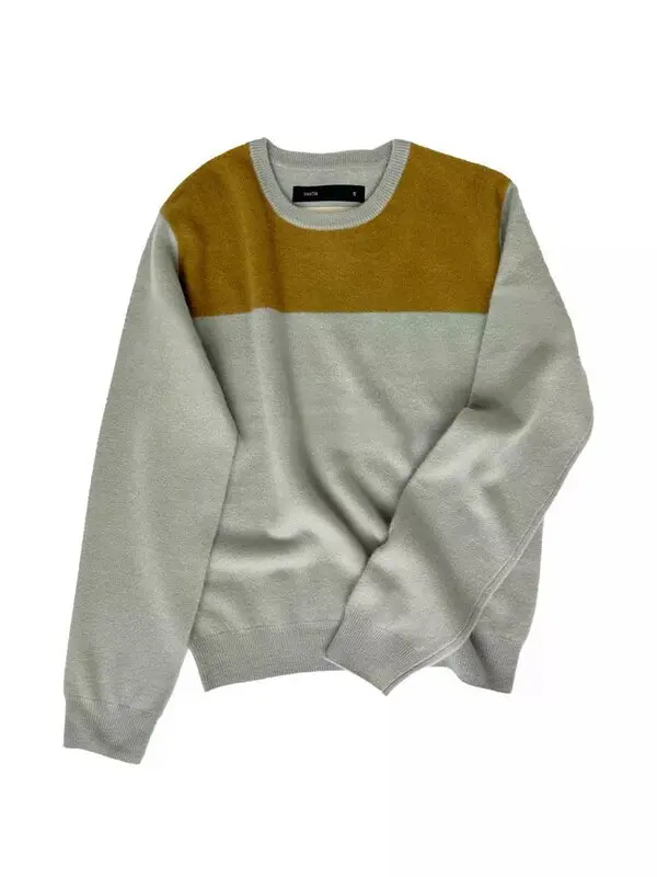 Frenckenberger Colour-block Crew-neck Sweater - Grey