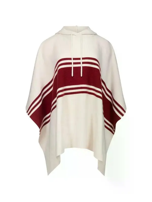 TWP Striped Hoodie Poncho - Neutrals