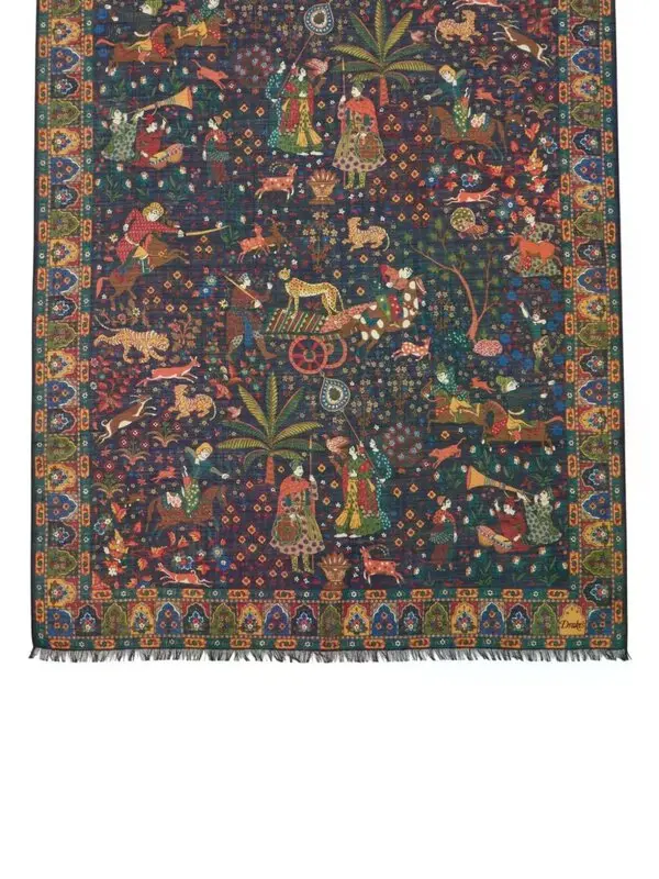 DRAKE'S Mughal Garden Print Scarf