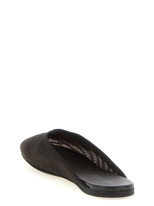 Miu Miu Mesh Fabric Slippers - Black