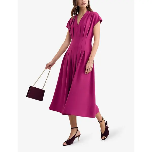 PHASE EIGHT Hanna Cap-sleeve Stretch-woven Midi Dress