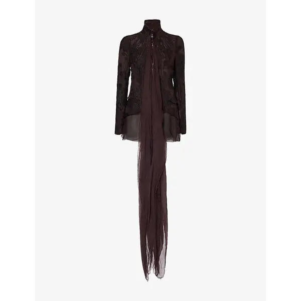 MARC LEBIHAN Draped Full Lace Jacket