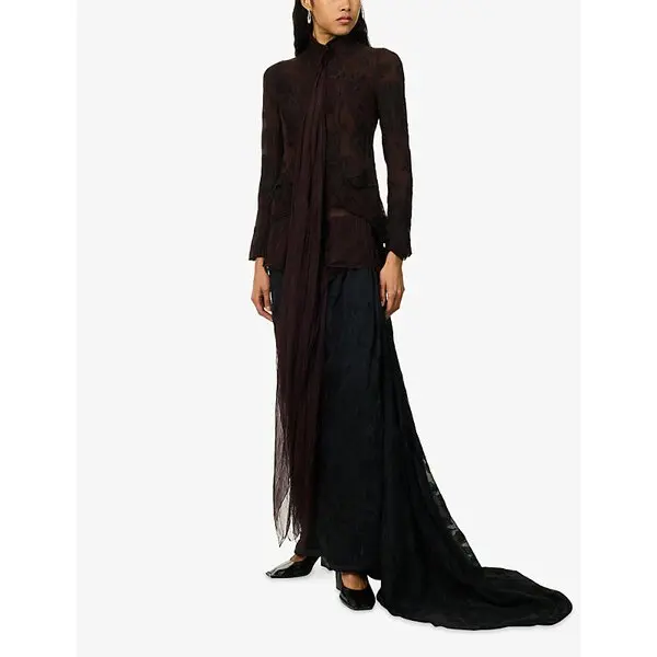 MARC LEBIHAN Draped Full Lace Jacket