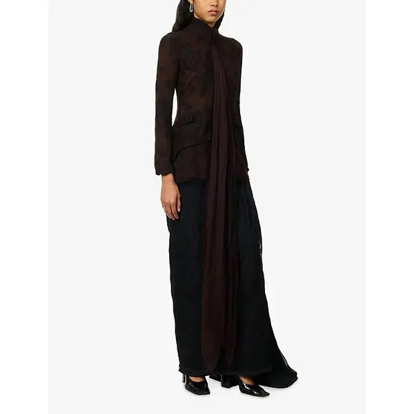 MARC LEBIHAN Draped Full Lace Jacket