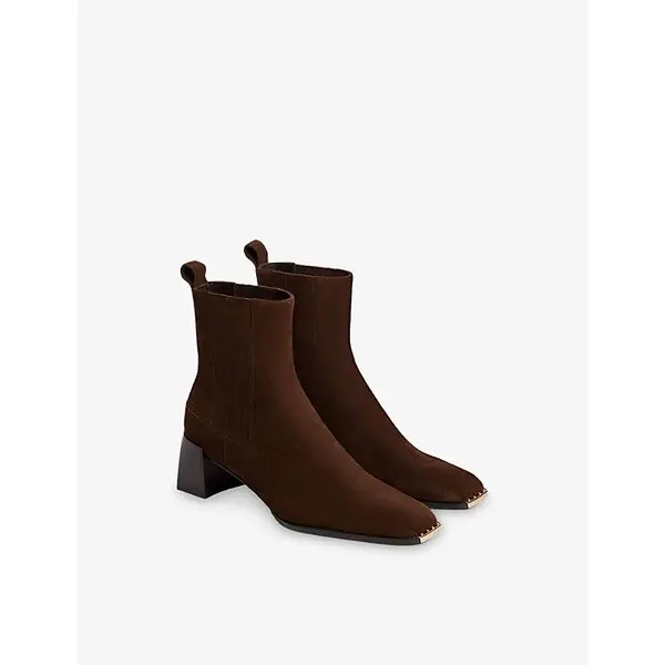 Sandro Metal-toe Suede Ankle Boots