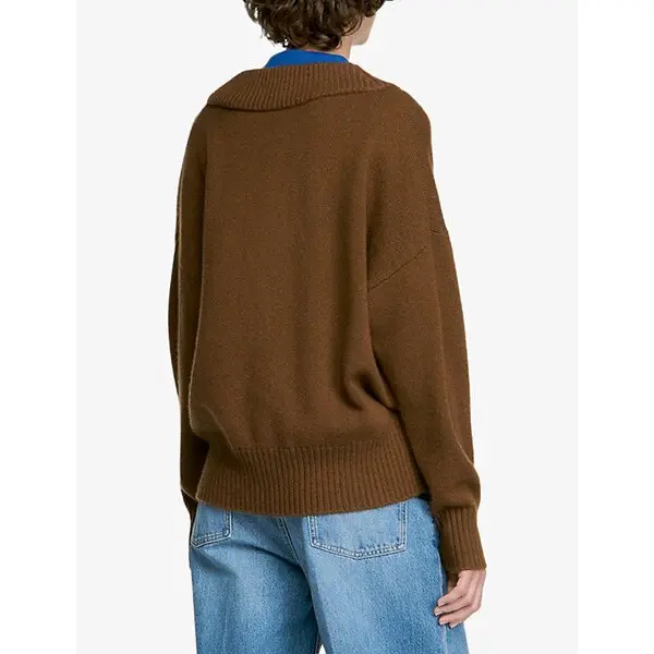 Sandro Collared Two-in-one Wool And Cashmere-blend Jumper