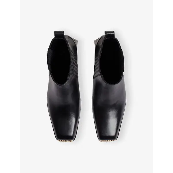 Sandro Metal-toe Heeled Leather Ankle Boots