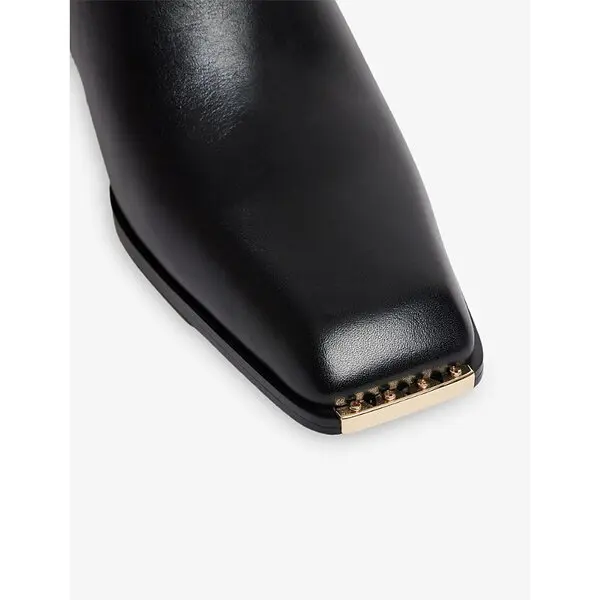 Sandro Metal-toe Heeled Leather Ankle Boots