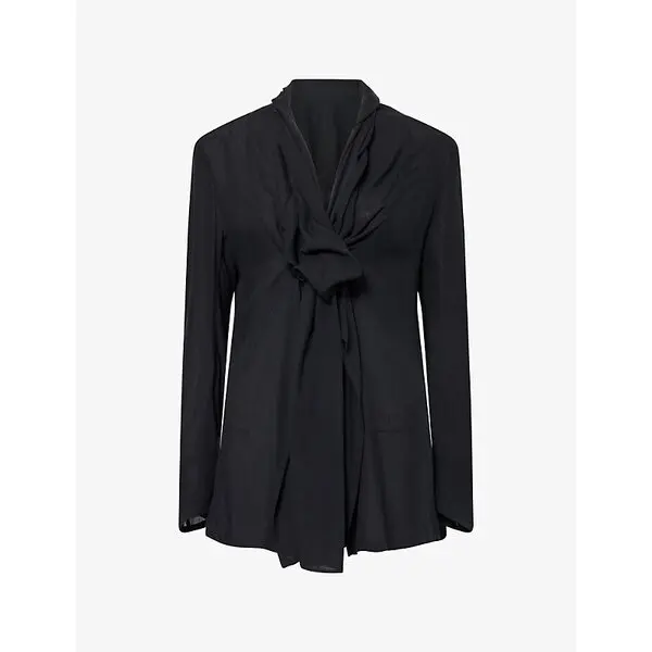 Yohji Yamamoto Stole Detail Woven Blouse