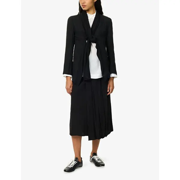 Yohji Yamamoto Stole Detail Woven Blouse