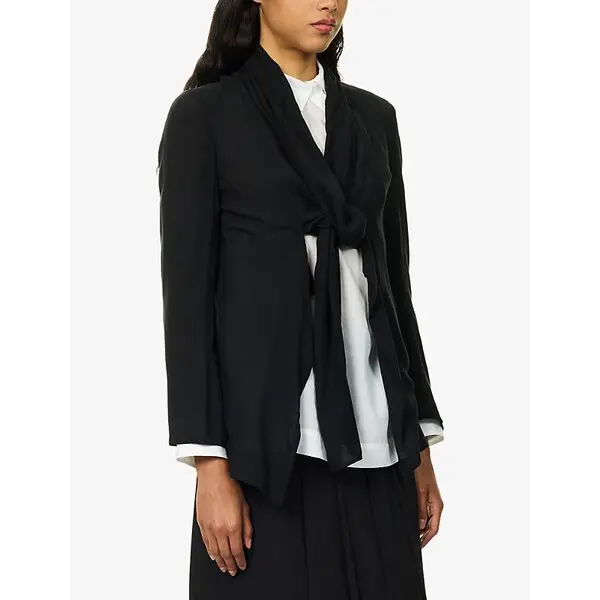Yohji Yamamoto Stole Detail Woven Blouse