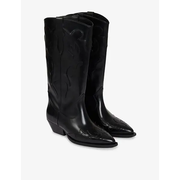 Sandro Western Knee-high Leather Boots