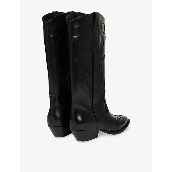 Sandro Western Knee-high Leather Boots