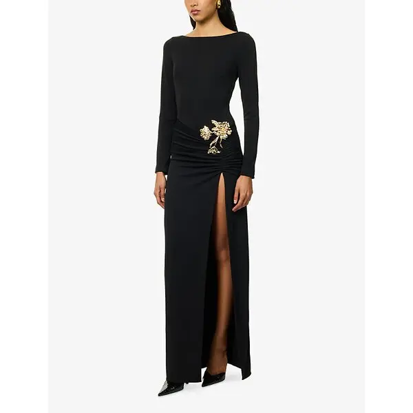 NADINE MERABI Romy Hardware Jersey Maxi Dress