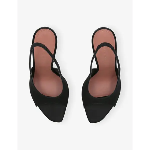 Amina Muaddi Alexa 105 Satin Heeled Slingbacks