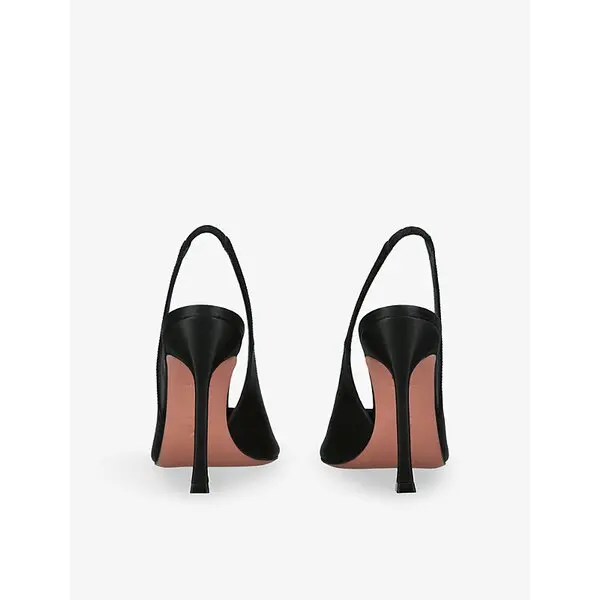 Amina Muaddi Alexa 105 Satin Heeled Slingbacks