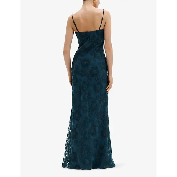MALINA Sorelle Floral-lace Cotton-blend Maxi Dress