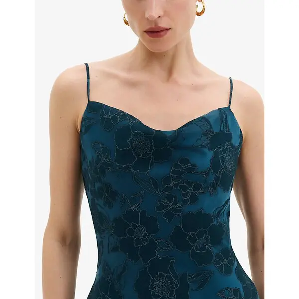 MALINA Sorelle Floral-lace Cotton-blend Maxi Dress