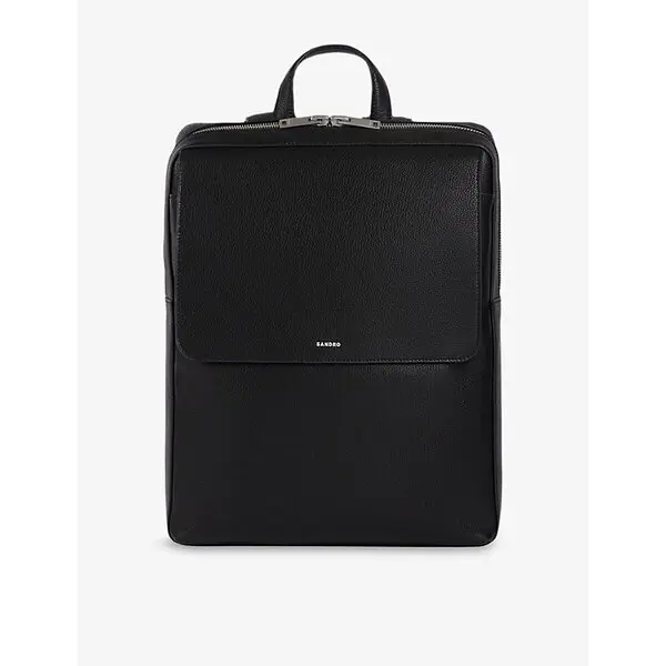Sandro Logo-embossed Leather Rucksack