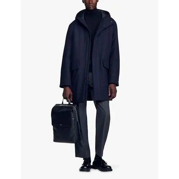 Sandro Logo-embossed Leather Rucksack