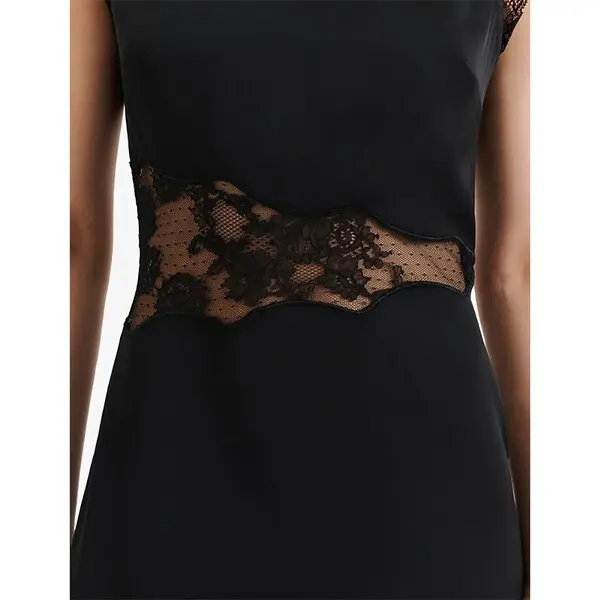MALINA Desire Lace-panel Woven Midi Dress
