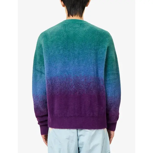 PELLADOR Gradient Crew Mohair Knit Cardigan