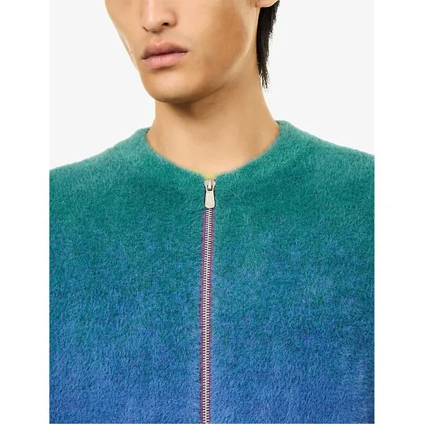 PELLADOR Gradient Crew Mohair Knit Cardigan